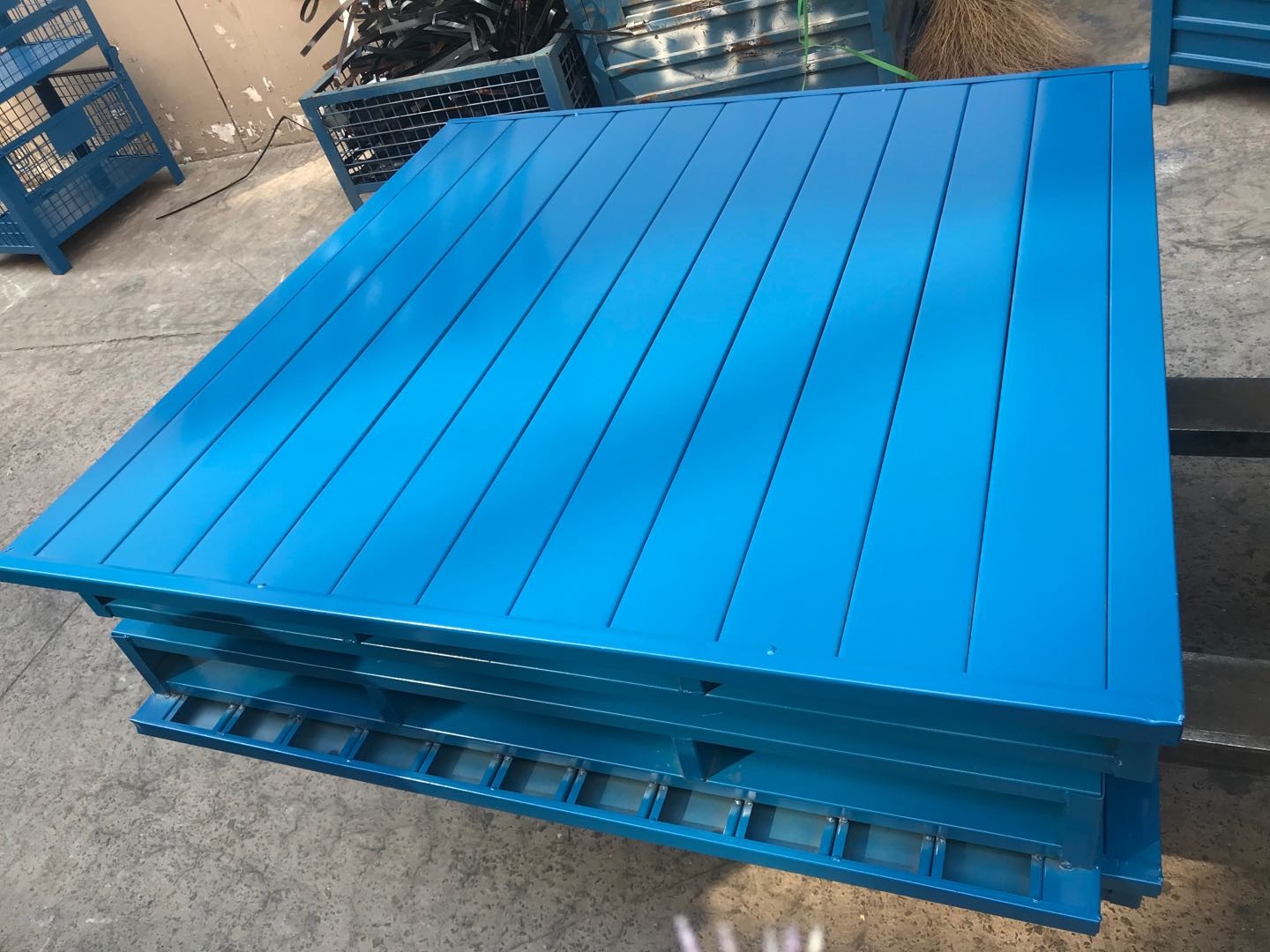 Euro Single Faced Stackable Steel Pallets For Transportation Euro Single Faced Stackable Steel Pallets For Transportation