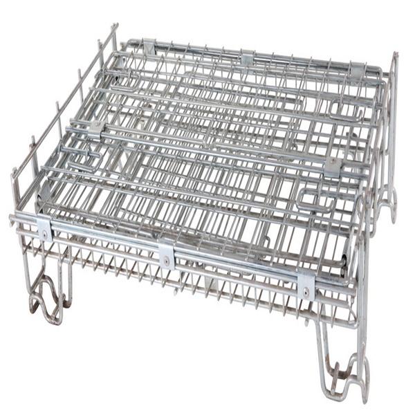 Logistics Wire Mesh Container 4 Layers Stackable Space Saving High ...