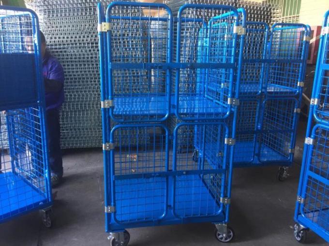 Stackable Roll Cage Trolley Anti Static Powder Coated Nestable Roll Cages