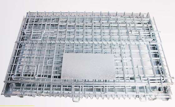 warehouse customized stackable foldable stainless steel cage/wire mesh ...